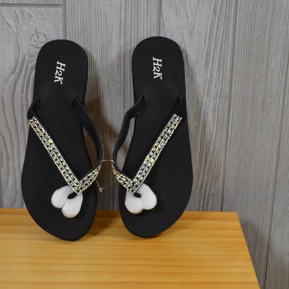 H2K | Shoes | Nwt Nib Sandals Gems Crystals Foam Soft H2k | Poshmark